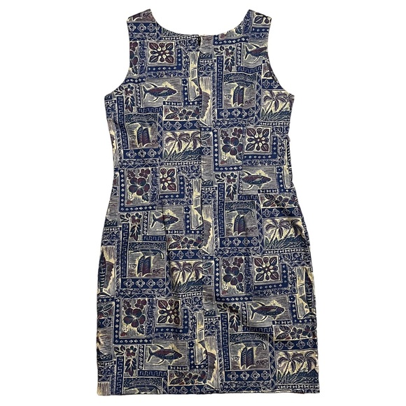 Island Candy | Dresses | Island Candy Vintage 0 Cotton Tan Navy Blue ...